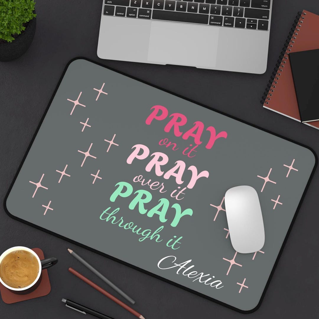 Personalized Christian Desk Mat, Bible Verse Non-slip Work Pad ...