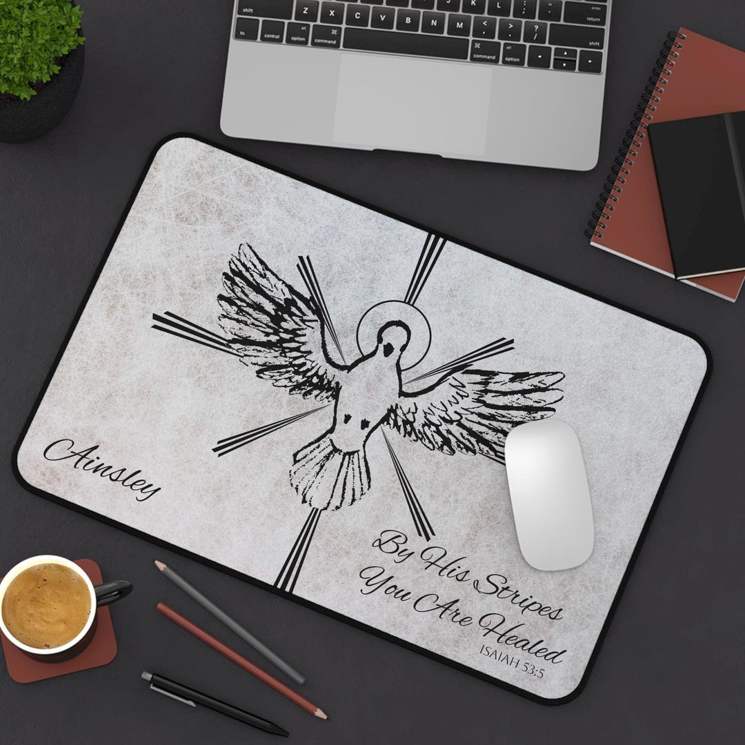 Personalized Desk Mat With Bible Verse, Christian Faith-based ...