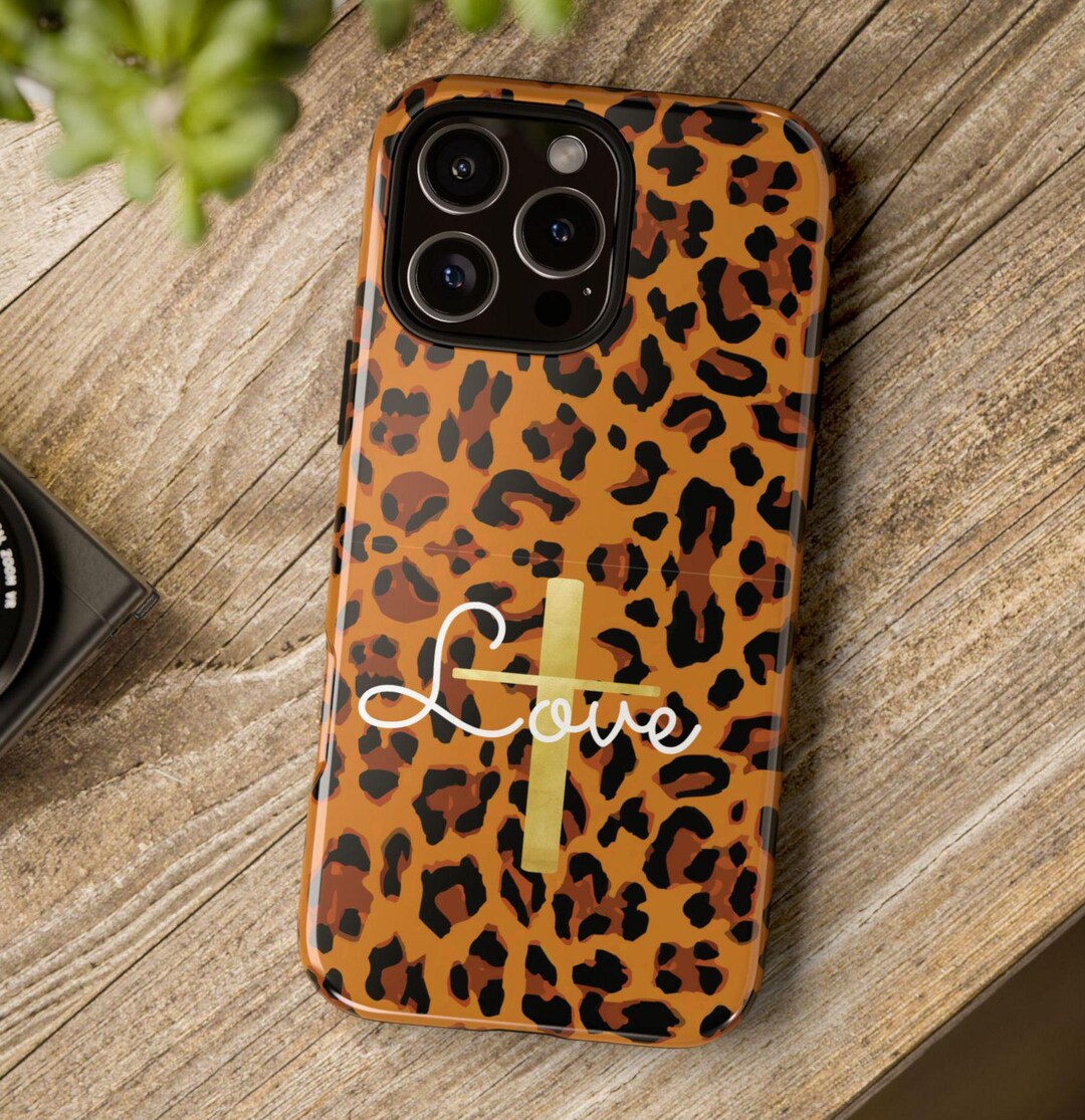 Faith Based Tough Cases, Leopard Print Gold Cross Love Phone Case ...