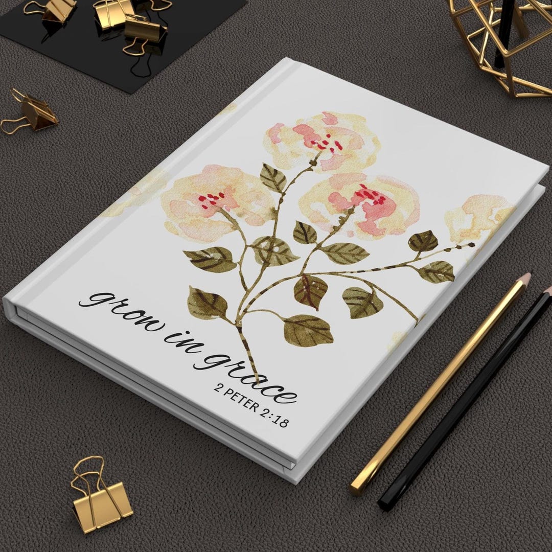 Grow in Grace Journal Matte, Bible Study Notebook, Christian Faith ...