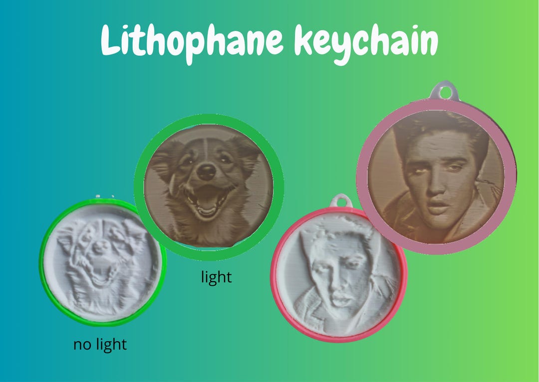 Custom 3D Printed Lithophane Keychain - Personalized With Photo - Etsy