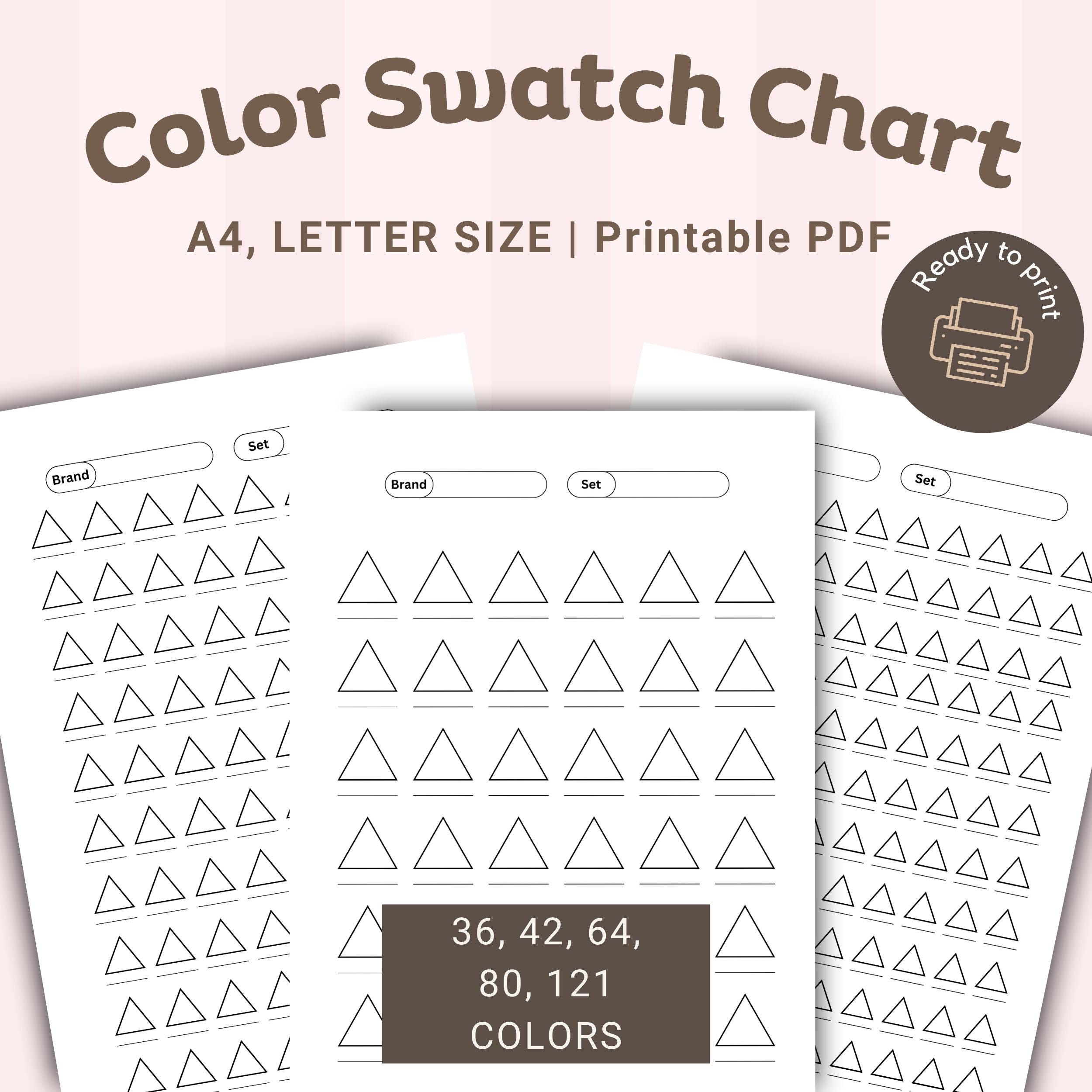 5printable Color Swatch Triangle Shape Charts PDF | Art Supply ...