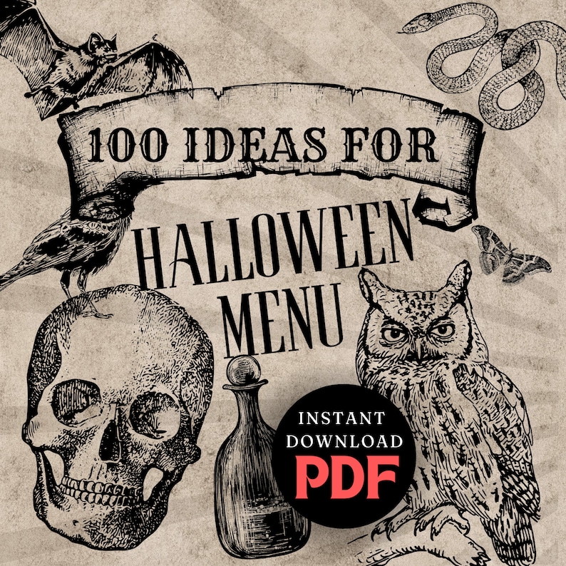 100 Halloween Menu Ideas, Digital Download, Instant Download Halloween ...