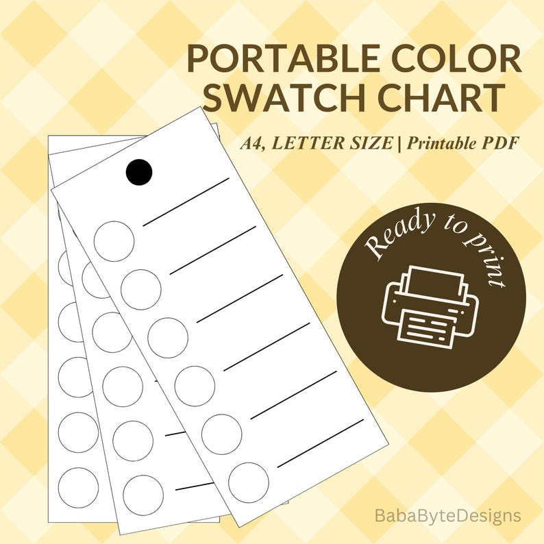 3 Printable Portable Color Swatch Charts PDF | Art Supply Organizer ...