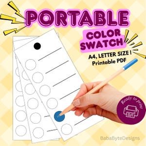 3 Printable Portable Color Swatch Charts PDF | Art Supply Organizer ...