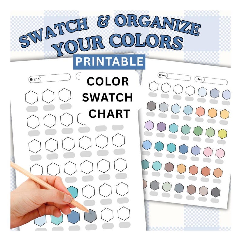 Color Swatch Chart Printable – 64, 80, 121 Color Hexagon Grid | Marker ...