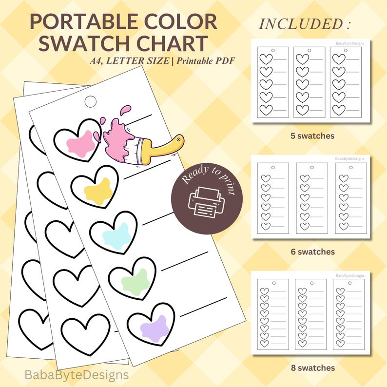 Printable Color Swatch Cards – Marker, Watercolor, Pencil Chart | Art ...