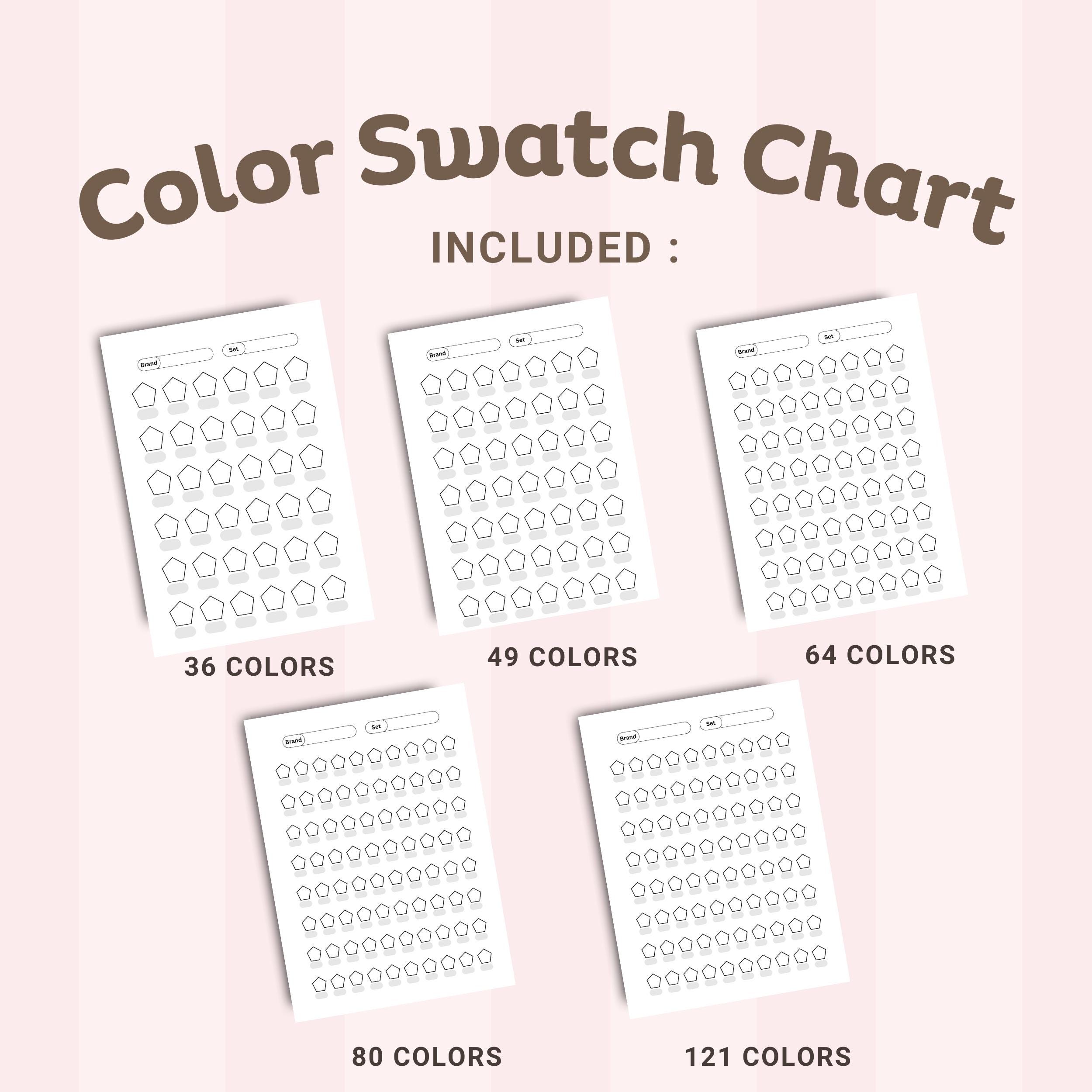 5printable Color Swatch Pentagon Shape Charts PDF | Art Supply ...