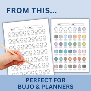 Color Swatch Chart Printable – 64, 80, 121 Color Hexagon Grid | Marker ...