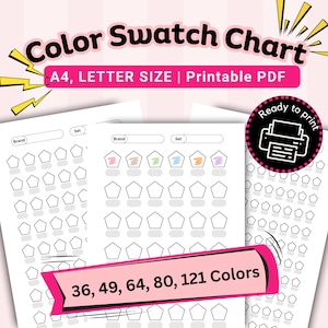 5printable Color Swatch Pentagon Shape Charts PDF | Art Supply ...