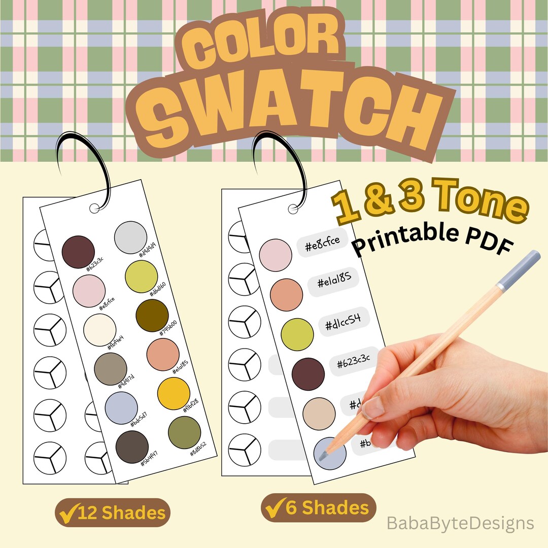 6 and 12 Circle-shape Color Swatch Chart Set | Printable Templates for ...