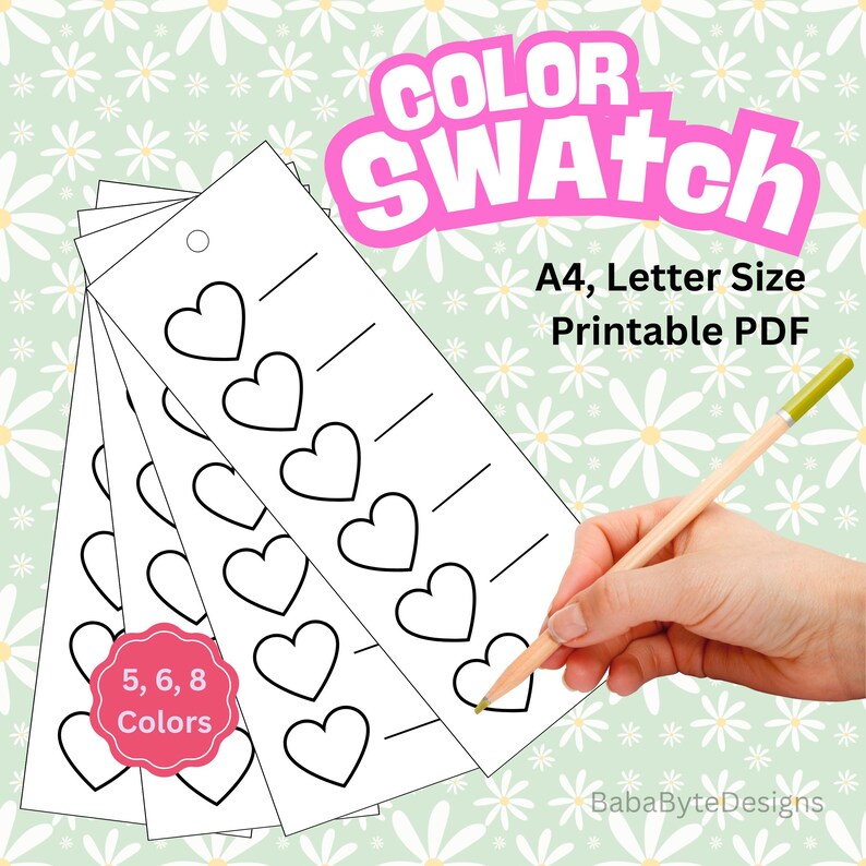 Printable Color Swatch Chart Set – for Artists | Marker, Watercolor ...