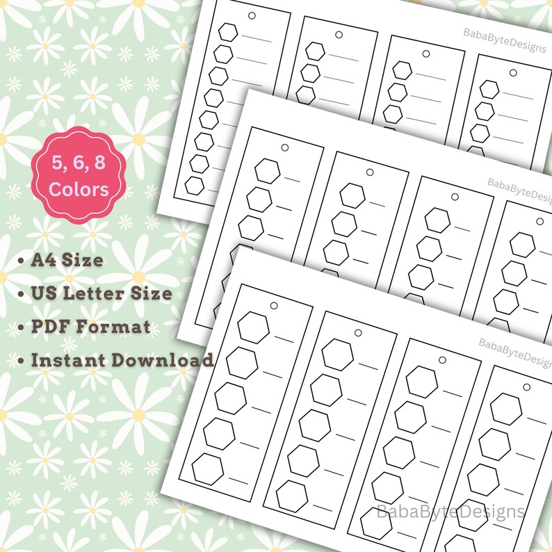 Printable Color Hexagon Swatch Chart Set – for Artists | Marker ...