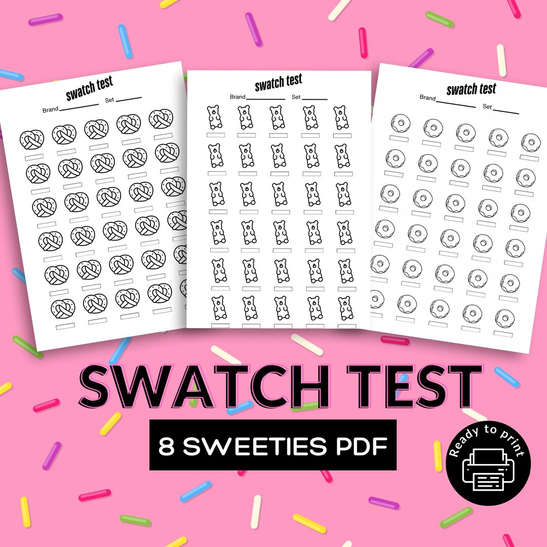 Sweetie Blank Color Swatch Charts, Instant Download Printable Digital ...