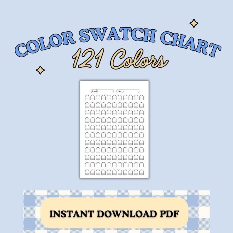 Printable Color Swatch Arch Shape Charts PDF | Art Supply Organizer ...