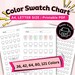 5 Printable Color Swatch Banner Charts PDF | Art Supply Organizer ...