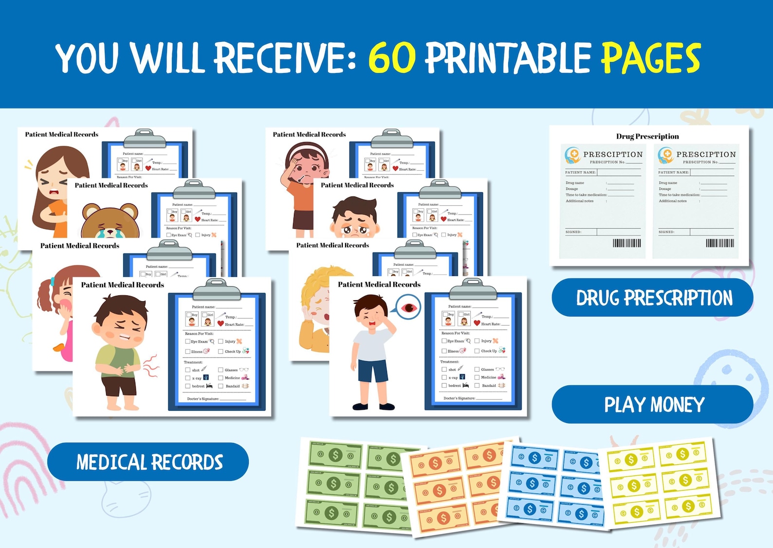Doctor Role Play Printables: Kids Pretend Play Set (digital Download ...