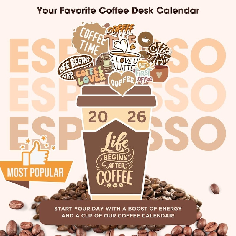 Coffee Mini Calendar Svg - Etsy