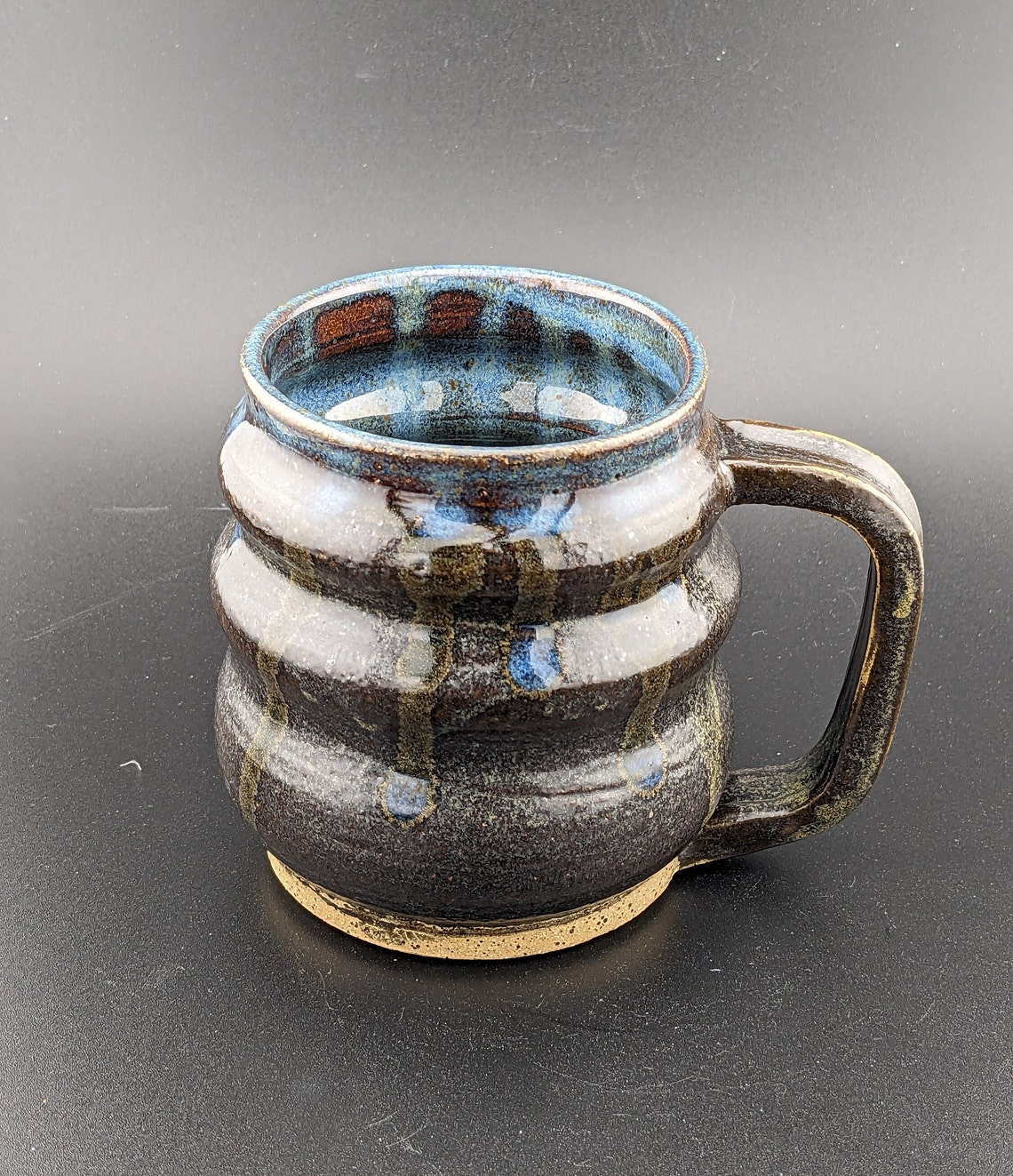 Blue Bubble Mug, Spooky Season Mug, Wavy Ceramic Cup, Round Ridged Mug ...