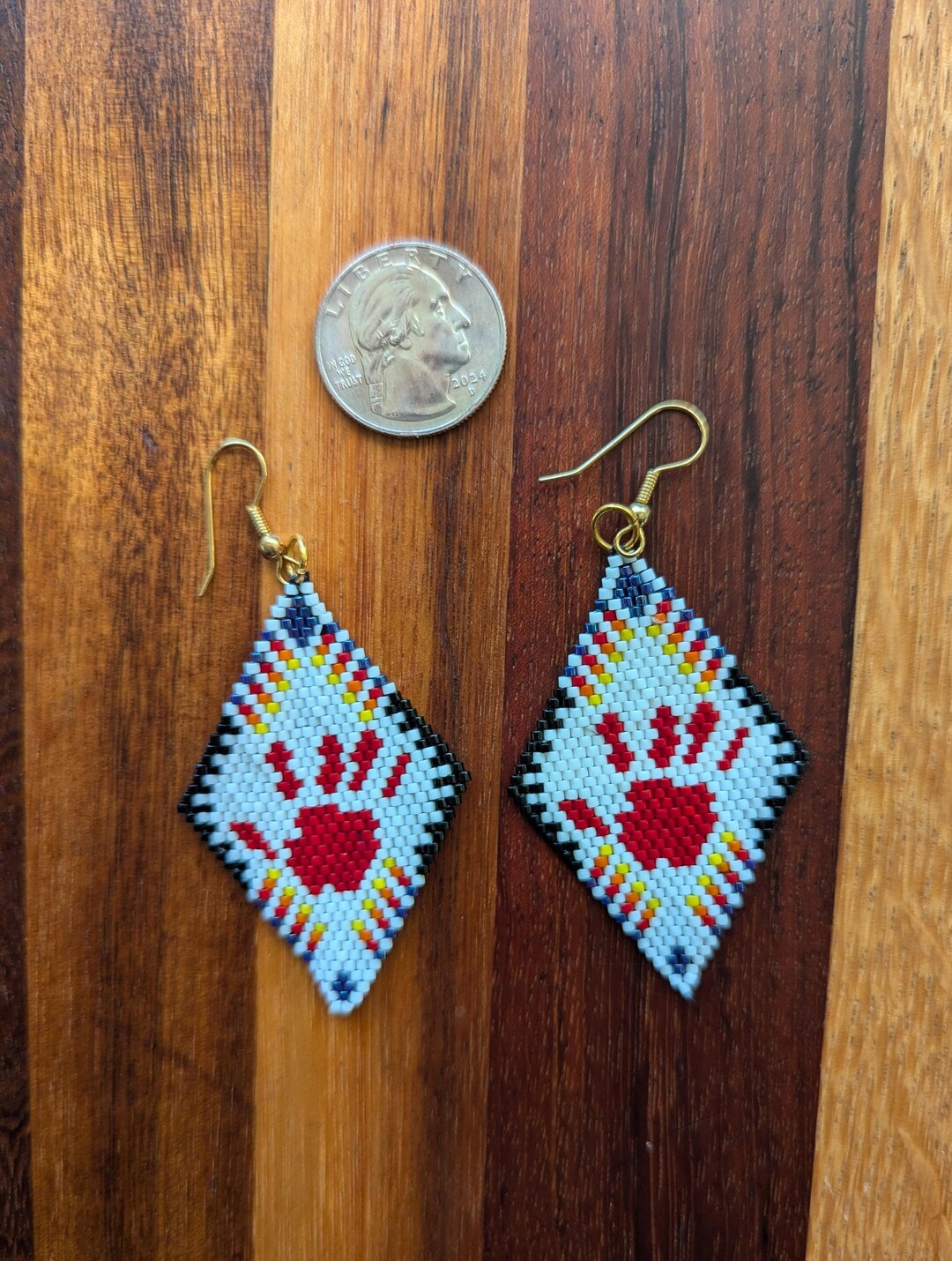 Hand-beaded MMIW Dangle Earrings - Etsy