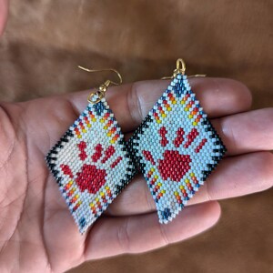 Hand-beaded MMIW Dangle Earrings - Etsy