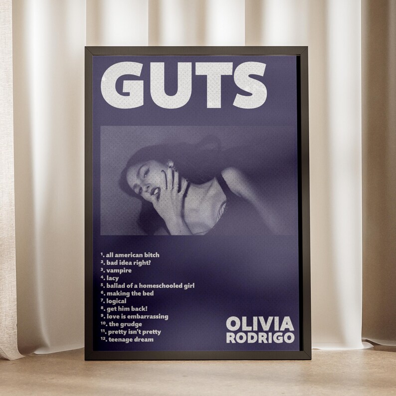 Olivia Rodrigo GUTS Album Cover Poster Print Sour Guts Direct Download ...