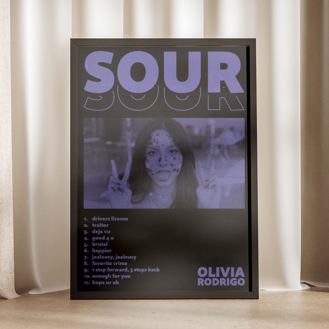 Olivia Rodrigo SOUR Album Cover Poster Print Sour Guts Direct Download ...