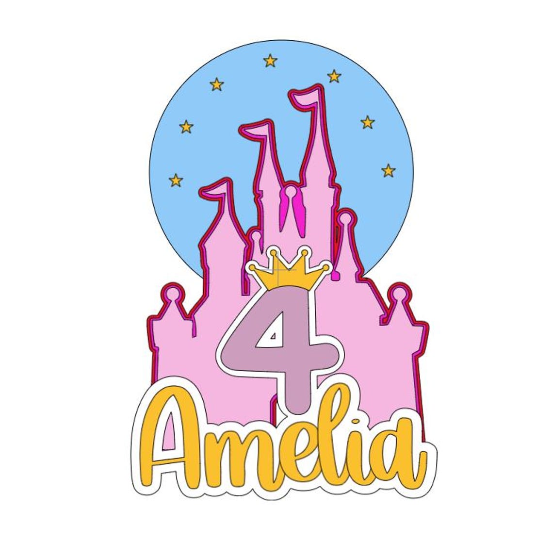 Castle Cake Topper, Princess Birthday Party, Princess Cake Topper ...