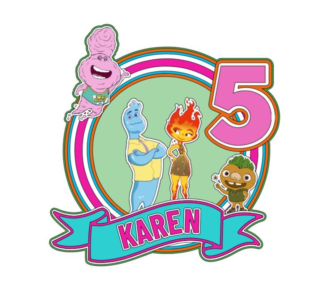 Elemental Cake Topper - Disney Cake Topper - Elemental Inspired ...