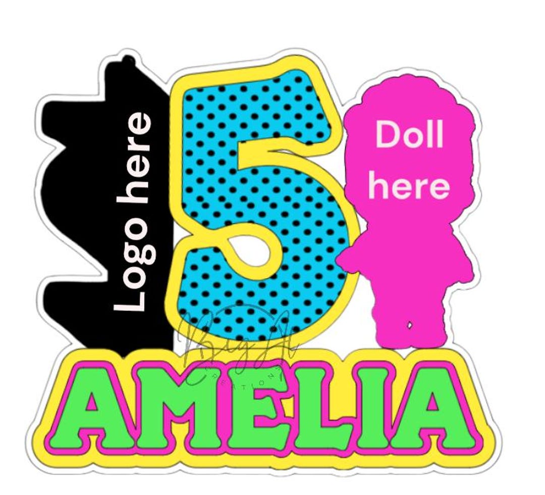 Polka Dot Cake Topper - Surprise Doll Cake Topper - Doll Birthday Cake ...