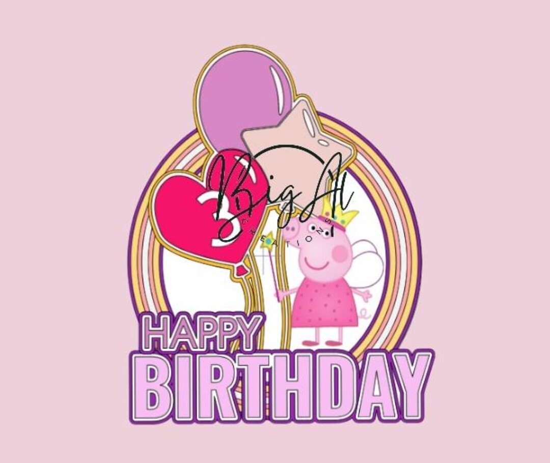 Peppa Pig Cake Topper Pig Birthday Cake Topper Gil Cake Topper Kid ...