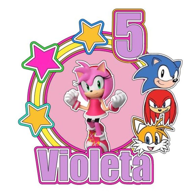 Amy Rose Cake Topper - Amy Rose Cupcake Topper - Amy Rose the Hedgehog ...