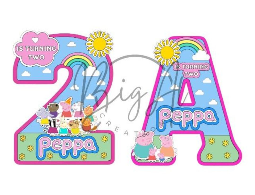 Peppa Pig 3D Number Peppa Pig Cake Topper Pig Party Peppa Girl Letter ...