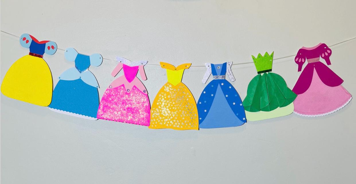 Happy Birthday Princess Banner Disney Princess Banner Princess Dress ...