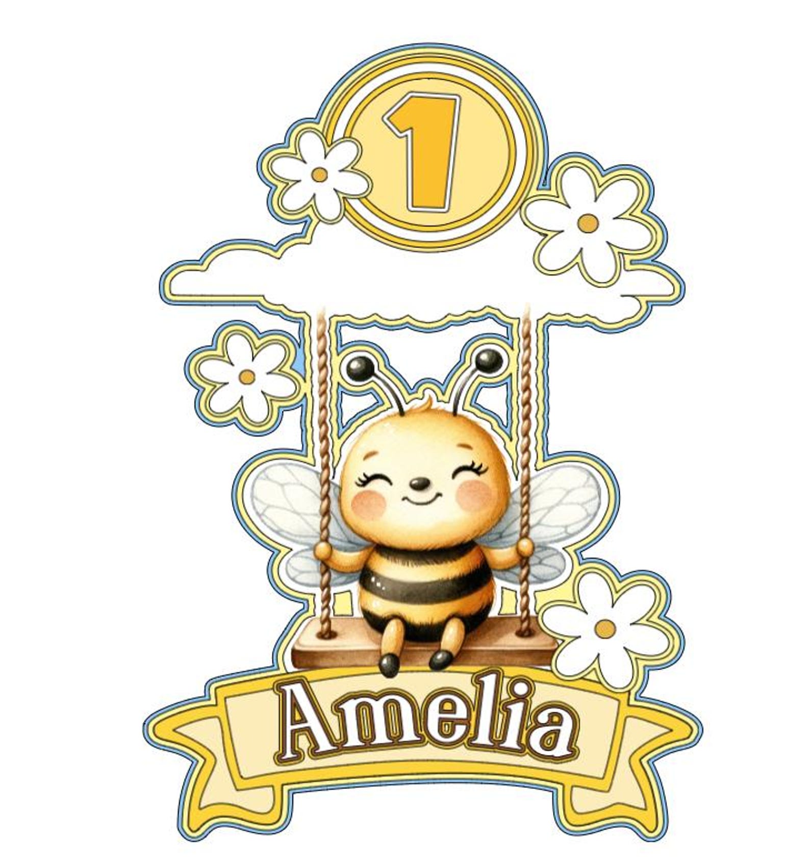 Bee Cake Topper - Bumble Bee Cake Topper - Honey Bee Cake Topper ...