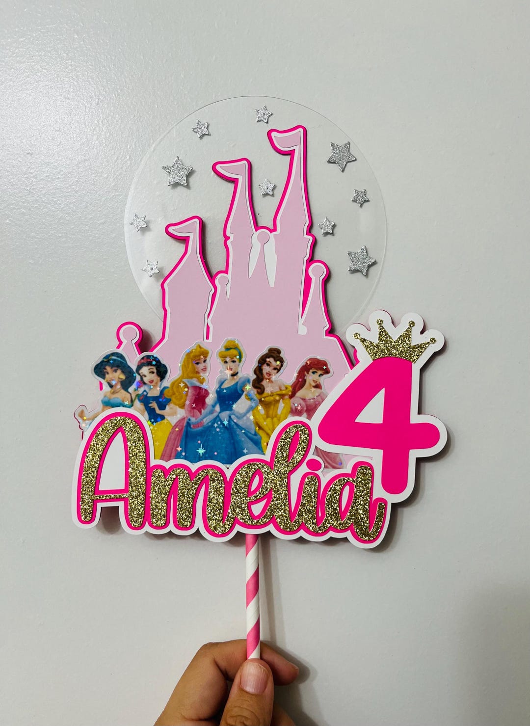 Princess Cake Topper - Disney Princess - Castle Cake Topper - Disney ...