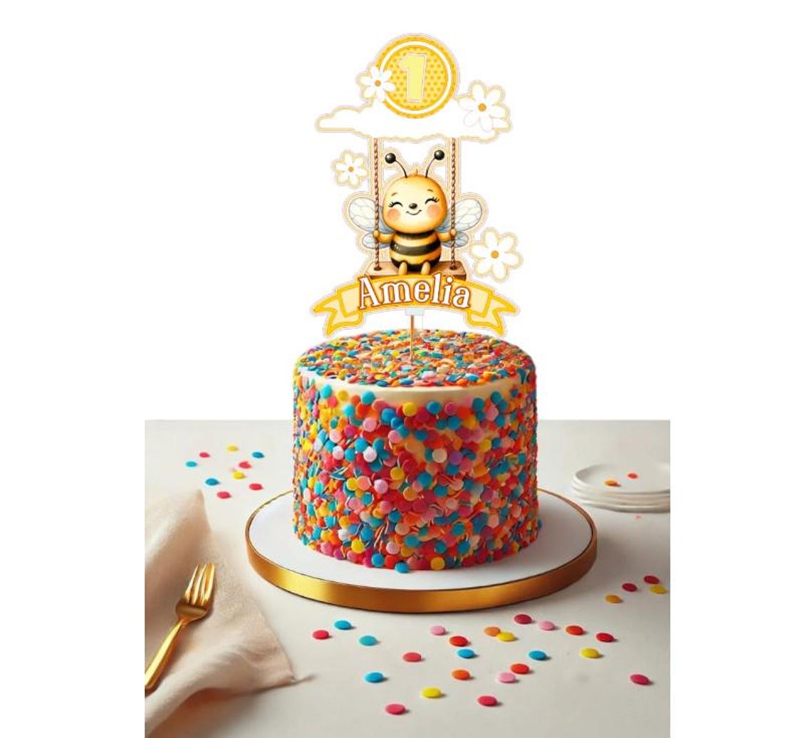 Bee Cake Topper - Bumble Bee Cake Topper - Honey Bee Cake Topper ...