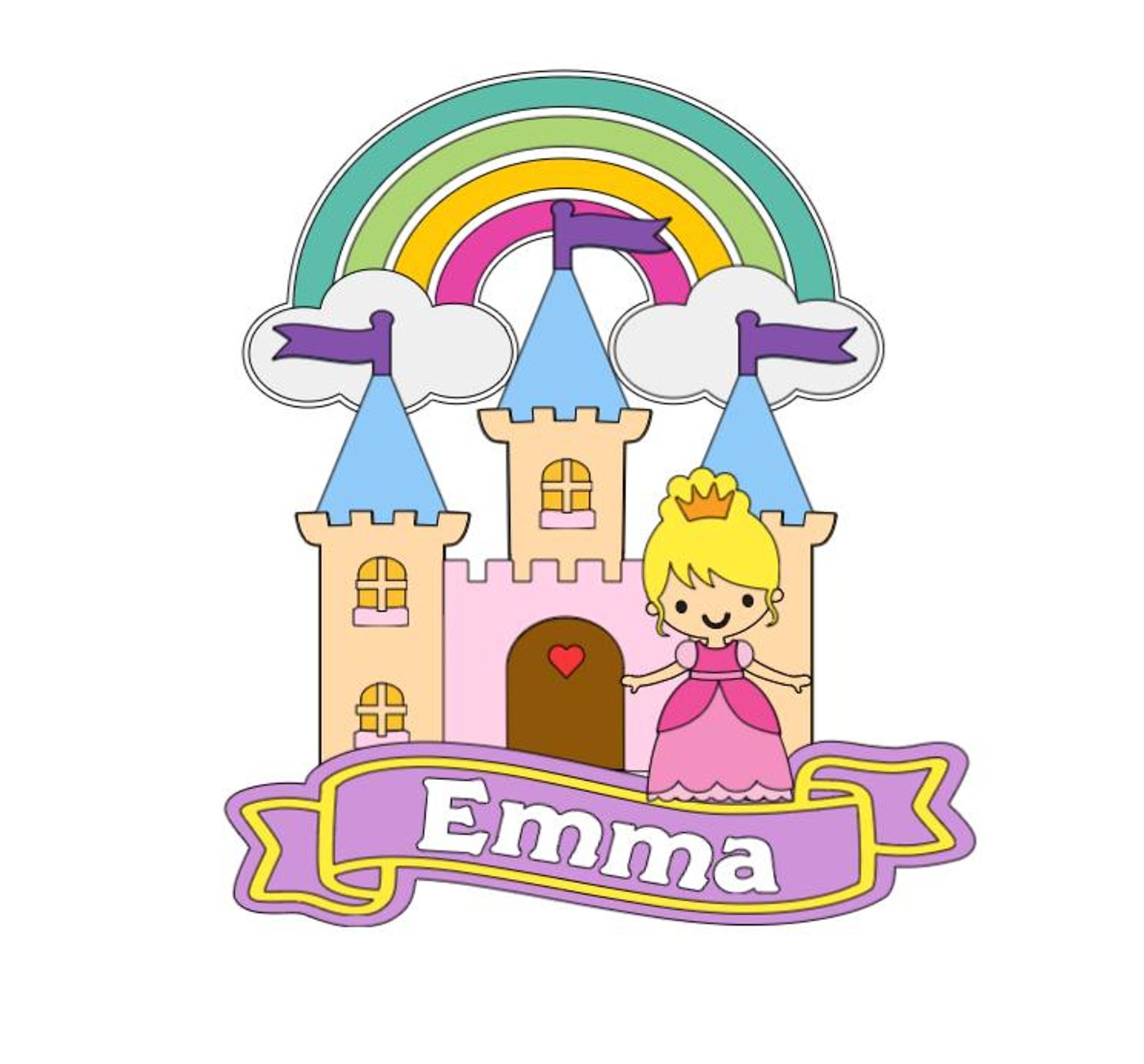 Princess Castle Cake Topper Cute Princess Cake Topper Princess Party ...