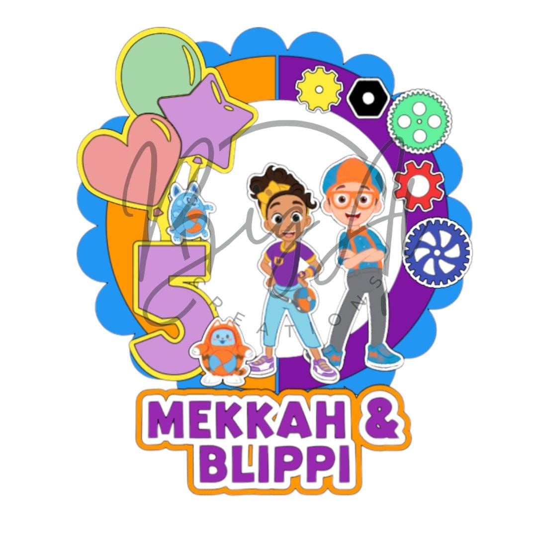 Meekah and Blipp Cake Topper Construction Character Birthday Cake ...