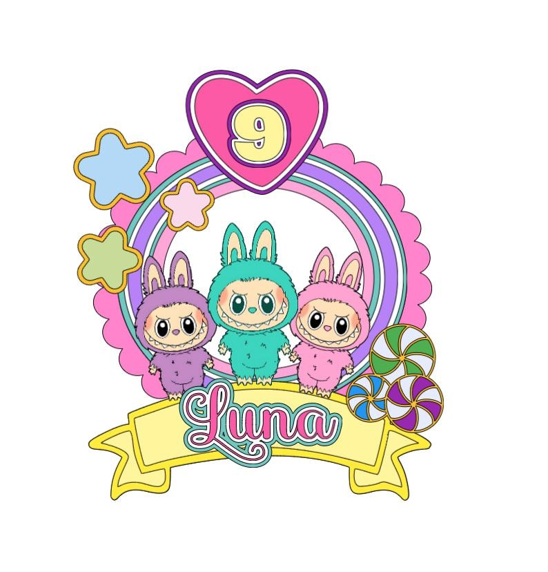 Labubu Cake Topper - Labubu Cupcake Topper - Labubu Theme Party ...