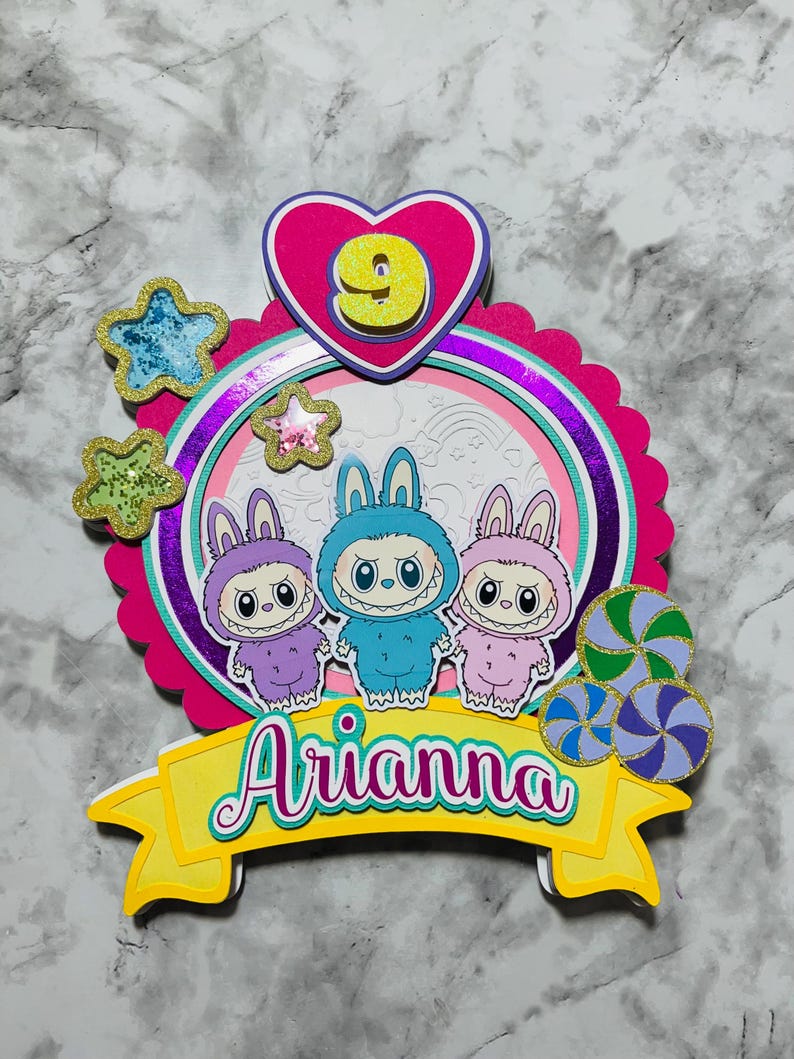 Adorno para tarta de Labubu - Adorno para cupcakes de Labubu - Fiesta ...