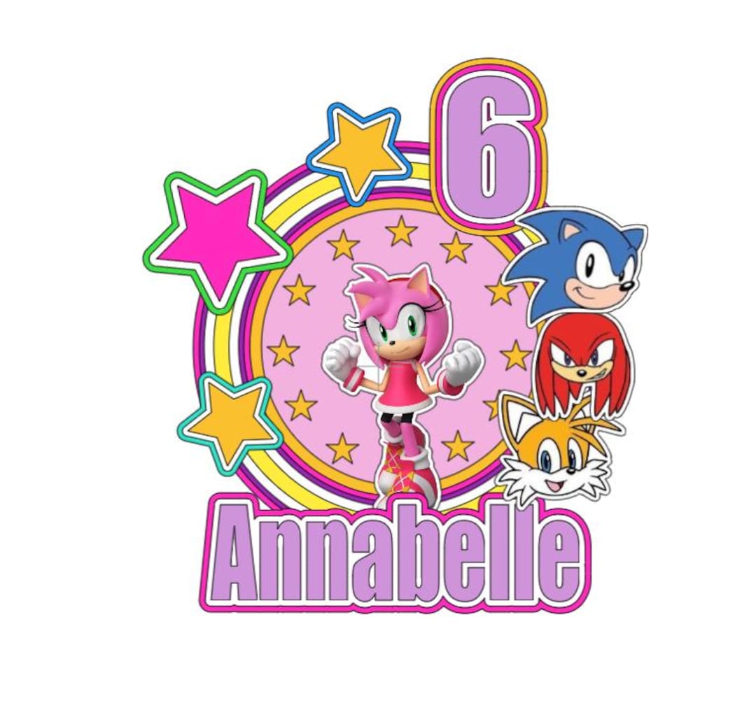 Amy Rose Cake Topper - Amy Rose Cupcake Topper - Amy Rose the Hedgehog ...