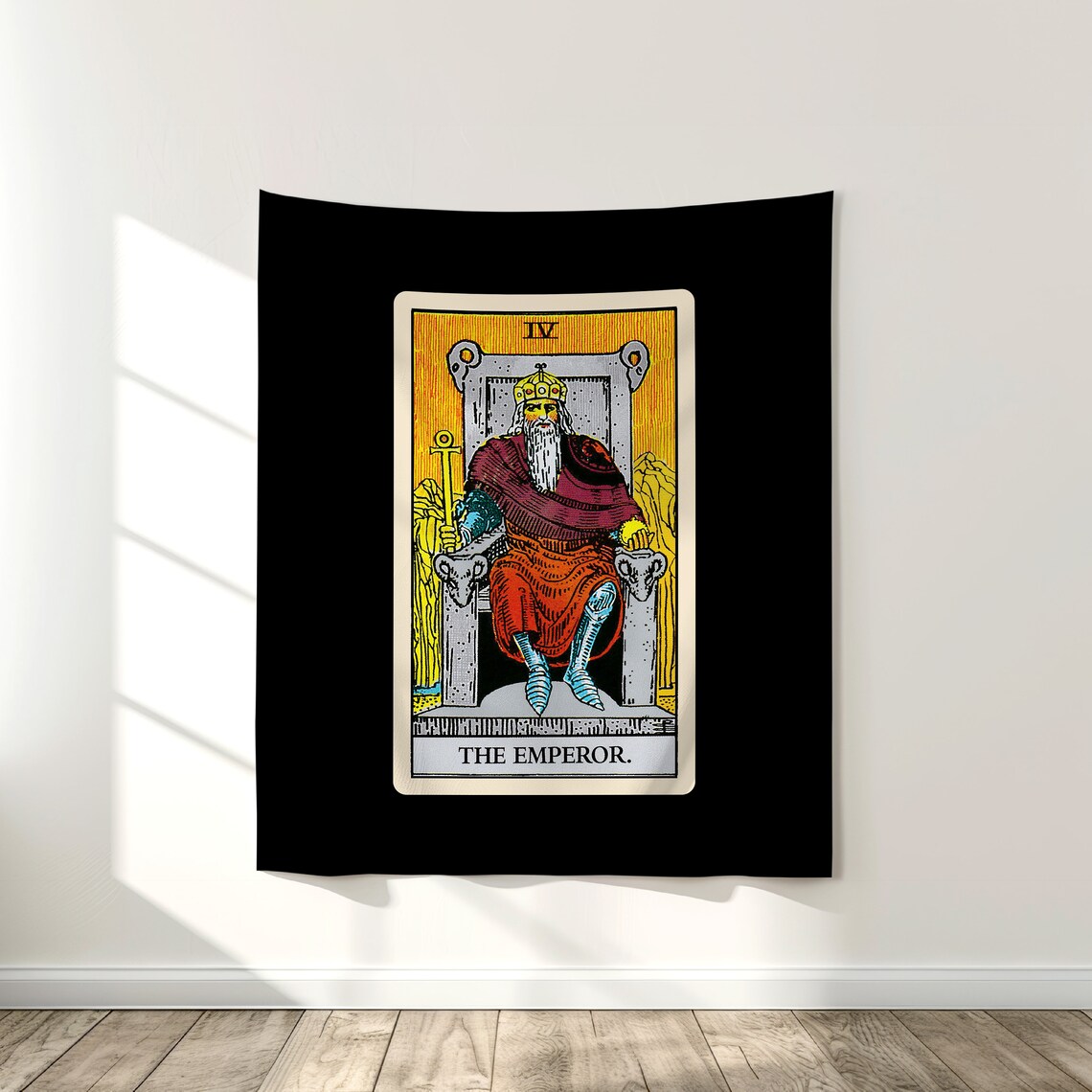 Emperor Tarot Card Tapestry - Witchy Wall Decor for Gothic Aesthetic ...