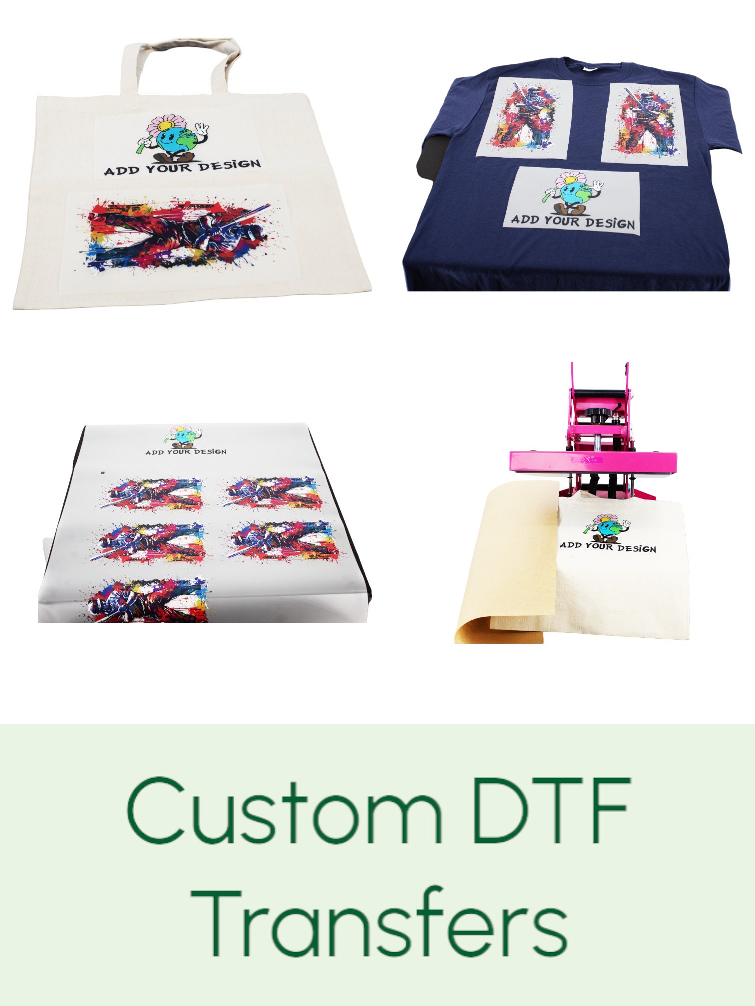 Htvfast Custom DTF Iron on Transfer, DIY Logo/letter/text/photo DTF ...