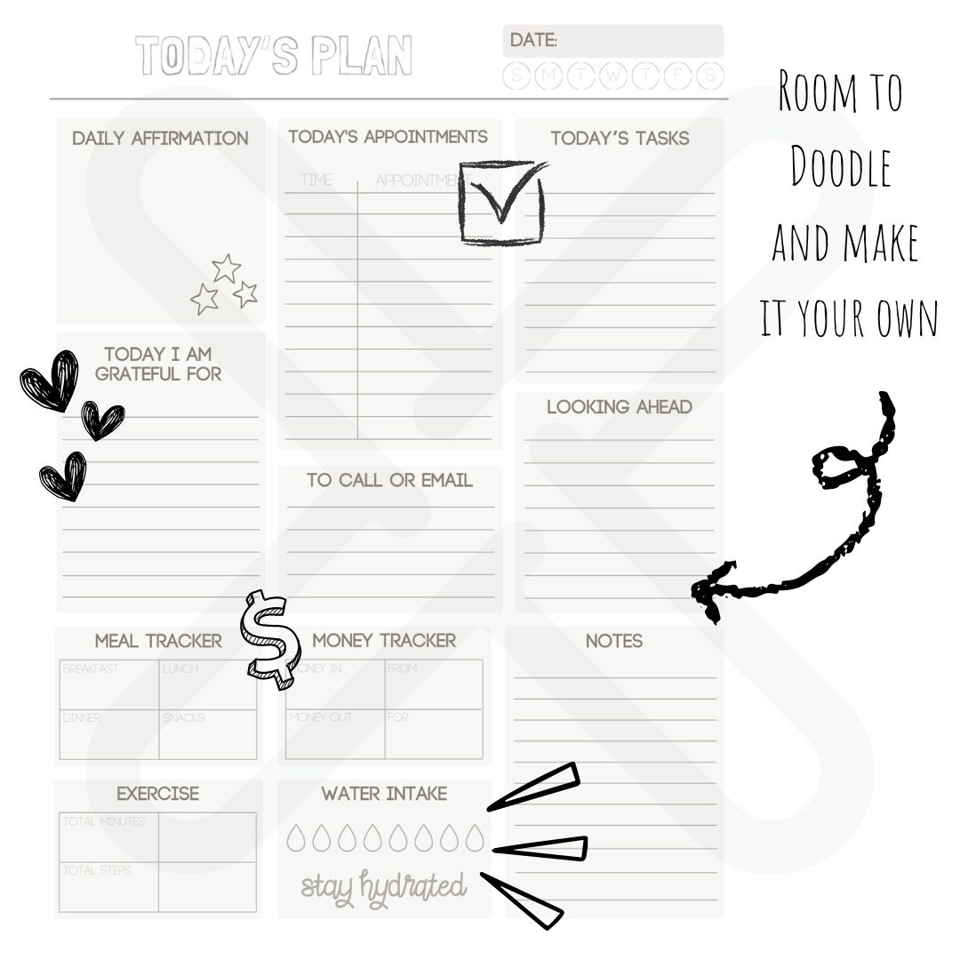 Printable Daily Planning Sheet - Etsy