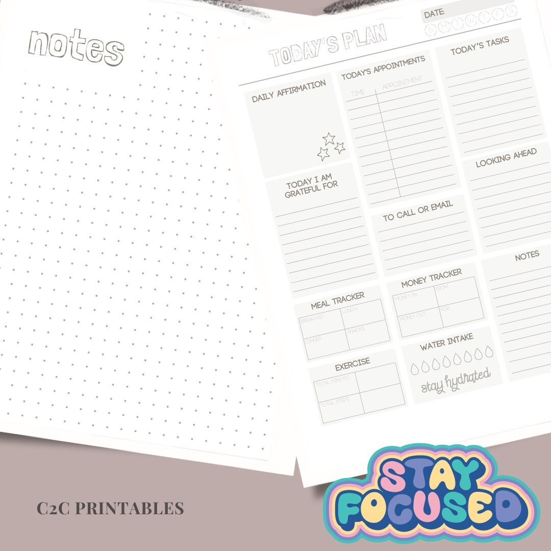 Blank Fillable Daily, Weekly, Monthly and Yearly Individual Planner ...