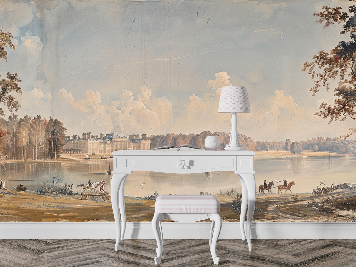 Vintage Landscape, Landscape Wallpaper, Art Print, Scene Wallpaper - Etsy
