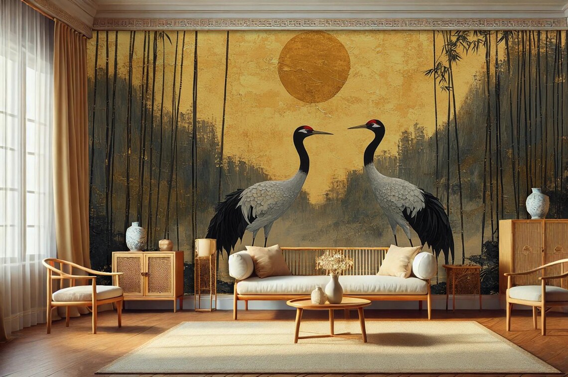 Chinese Style Wallpaper, Asian Decor, Wall Mural, Elegant Wallpaper ...