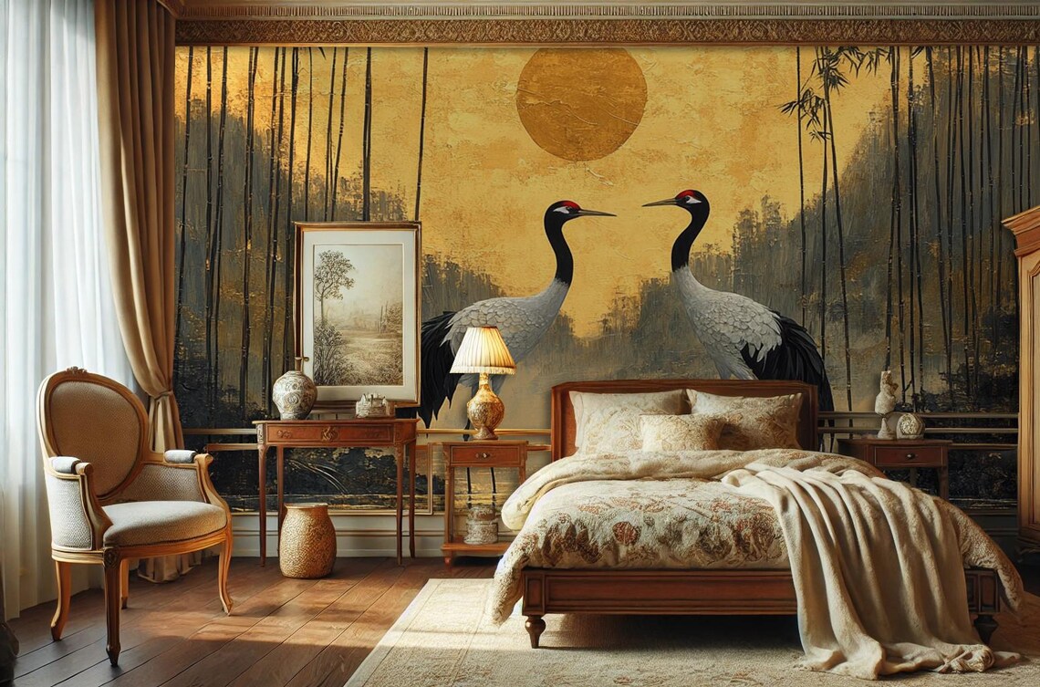 Chinese Style Wallpaper, Asian Decor, Wall Mural, Elegant Wallpaper ...