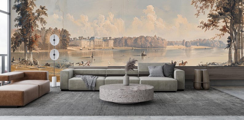 Vintage Landscape, Landscape Wallpaper, Art Print, Scene Wallpaper - Etsy